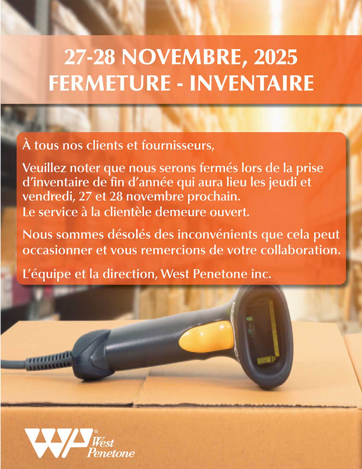 Inventaire de fin d'année! West Penetone Canada